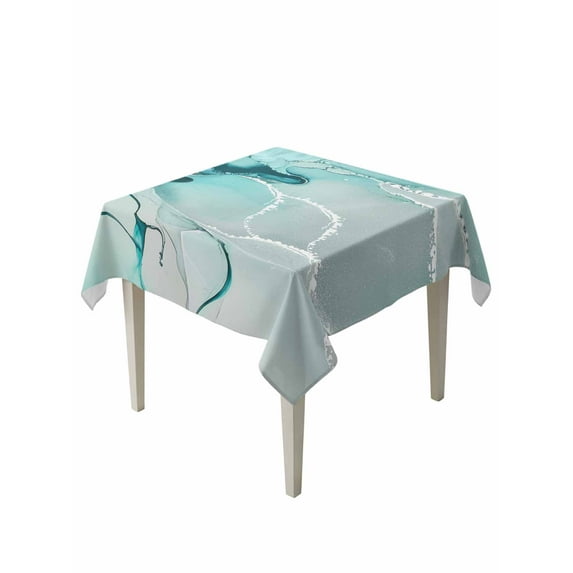 Aqua Marble Table Cloth, Modern Abstract Gradient Water Fluid Art ...