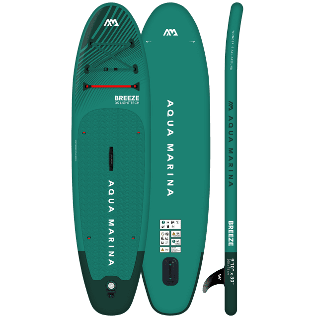 Aqua Marina Breeze All-around iSUP, 3m/12cm, with aluminum SPORTS III paddle and safety leash ...