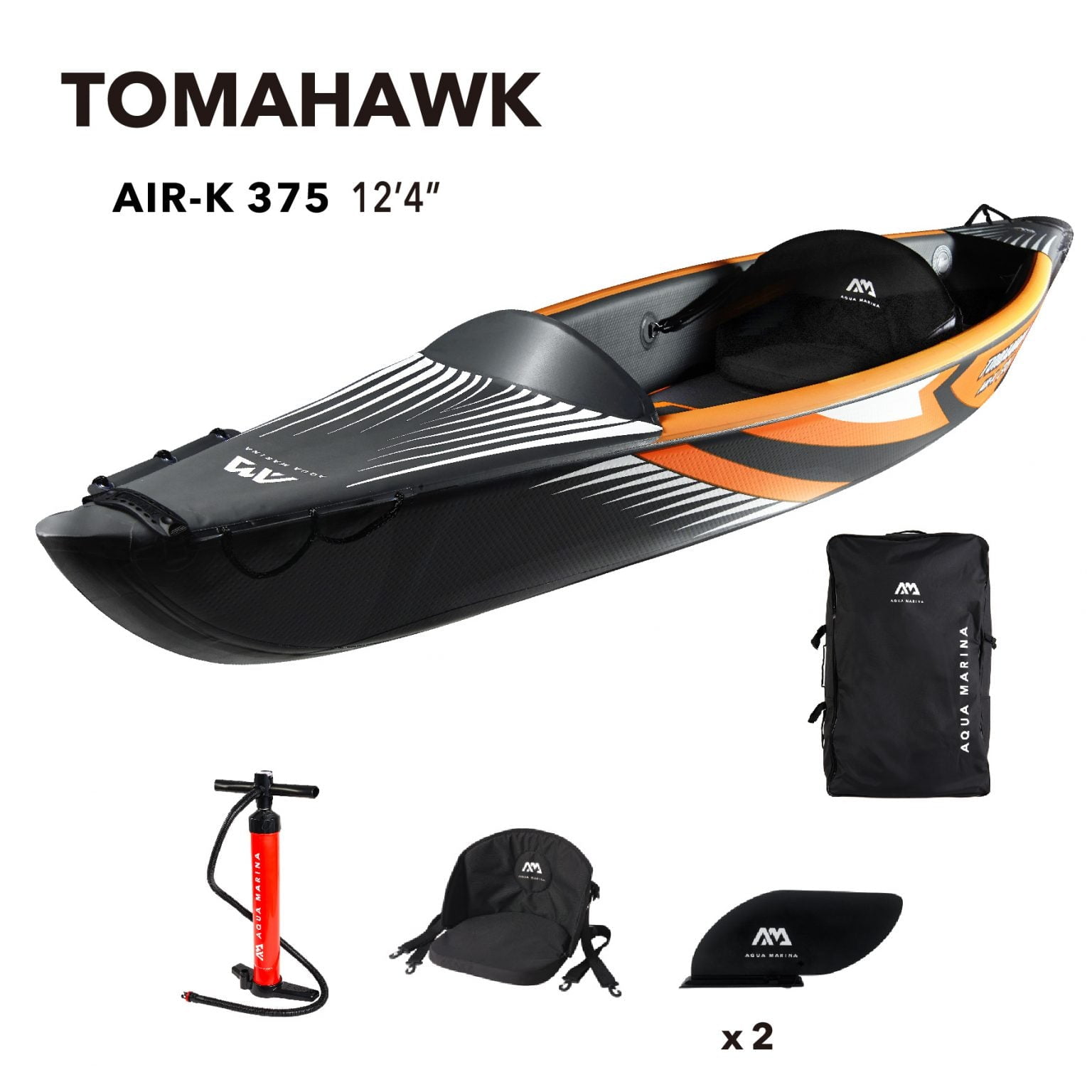 Aqua Marina HIGH PRESSURE SPEED KAYAK/CANOE - TOMAHAWK AIR-K 12'4 ...