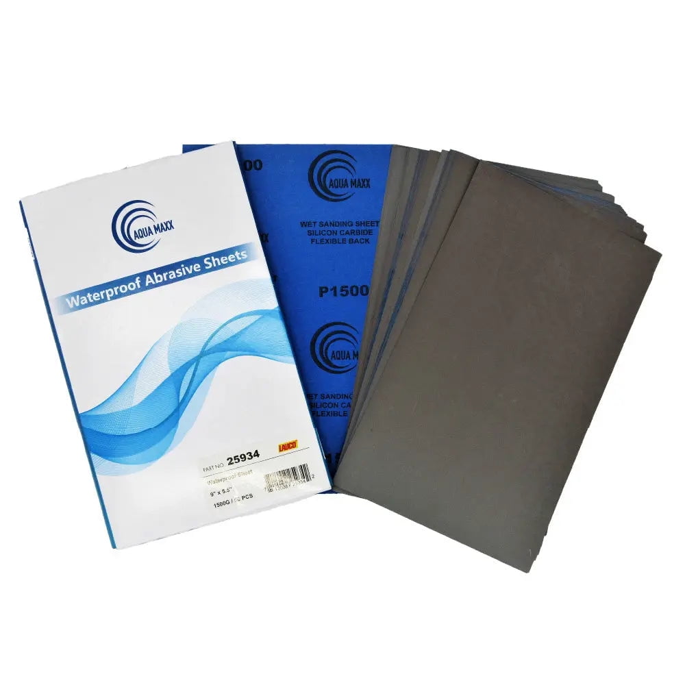 Aqua Maxx Wet or Dry Sandpaper Finishing Sheets 9x5 inch - 1500 GRIT ...
