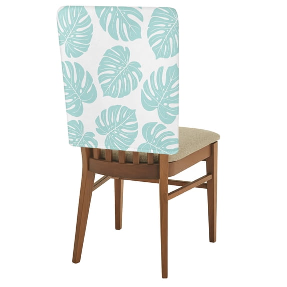 Aqua Monstera Leaf Chair Back Covers Set of 1, Summer Tropical ...