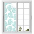 Aqua Monstera Leaf Window Privacy Film, Summer Tropical Botanical ...
