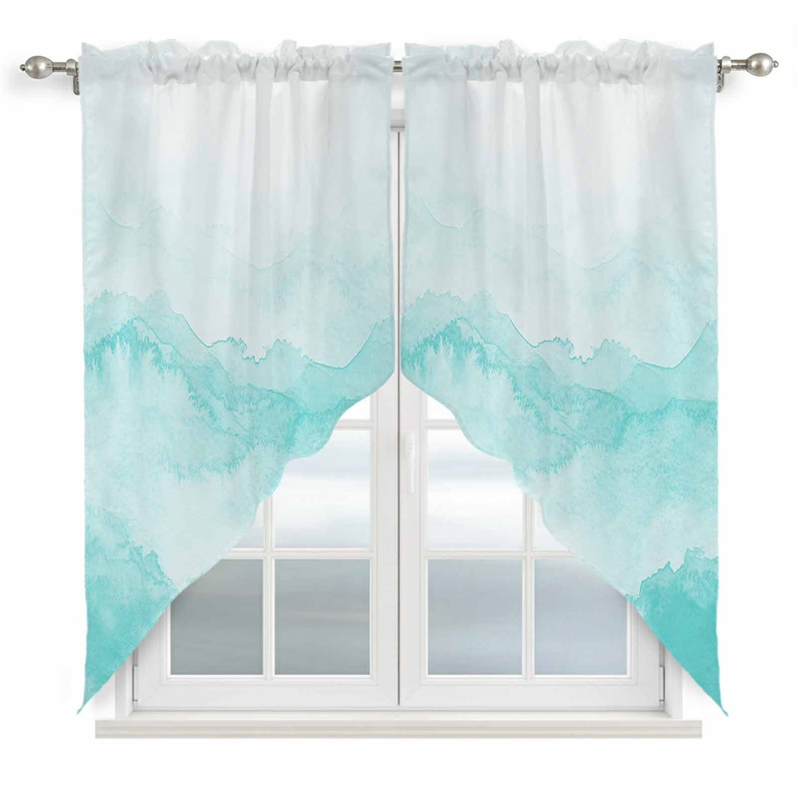 Aqua Mountain Gradient Swag Valances for Windows 63 inches Long ...