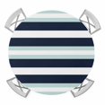 Aqua Navy Blue Striped Round Tablecloth for 36-44 Inch Tables,Fitted ...