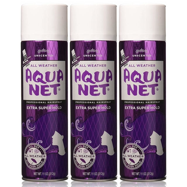 Aqua Net Aerosol Hair Spray, Extra Super Hold, Unscented, 11 oz, 3 Pack ...