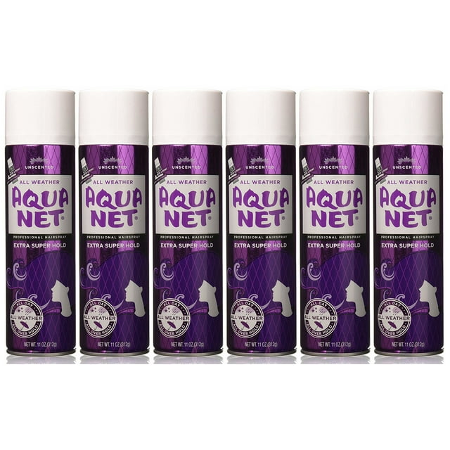 Aqua Net Hair Spray Extra Super Hold, Unscented, 11 oz, 6 Pack ...