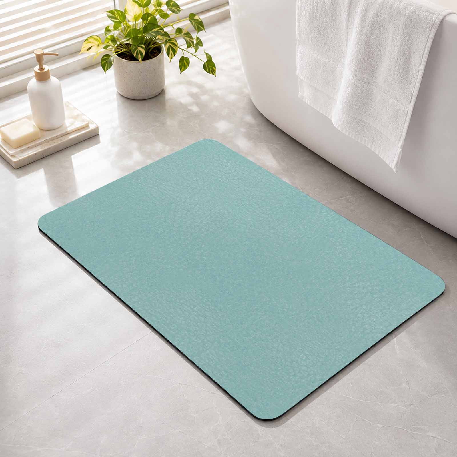 Aqua Non Slip Bathroom Mat, Natural Solid Color Organic Mottling ...