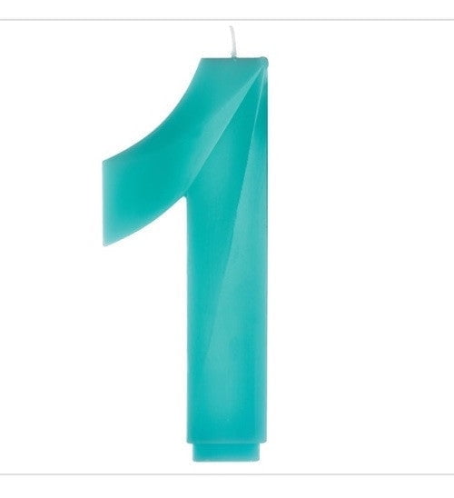 Aqua Number 1 Birthday Facet Candle 6 in Tall - Walmart.com