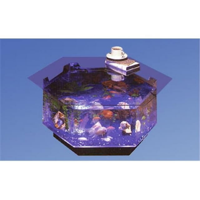 Aqua Octagon Living Room Coffee Table Aquarium - Nautical Furniture ...