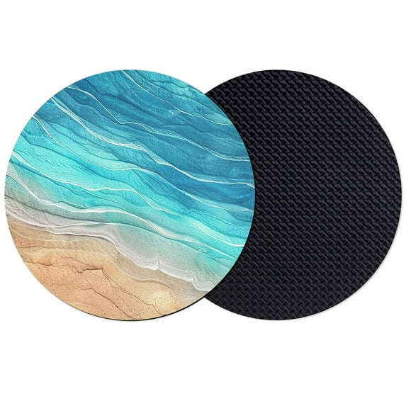 Aqua Ombre Coastal Coasters Set of 2, Soft Absorbent Coasters for ...