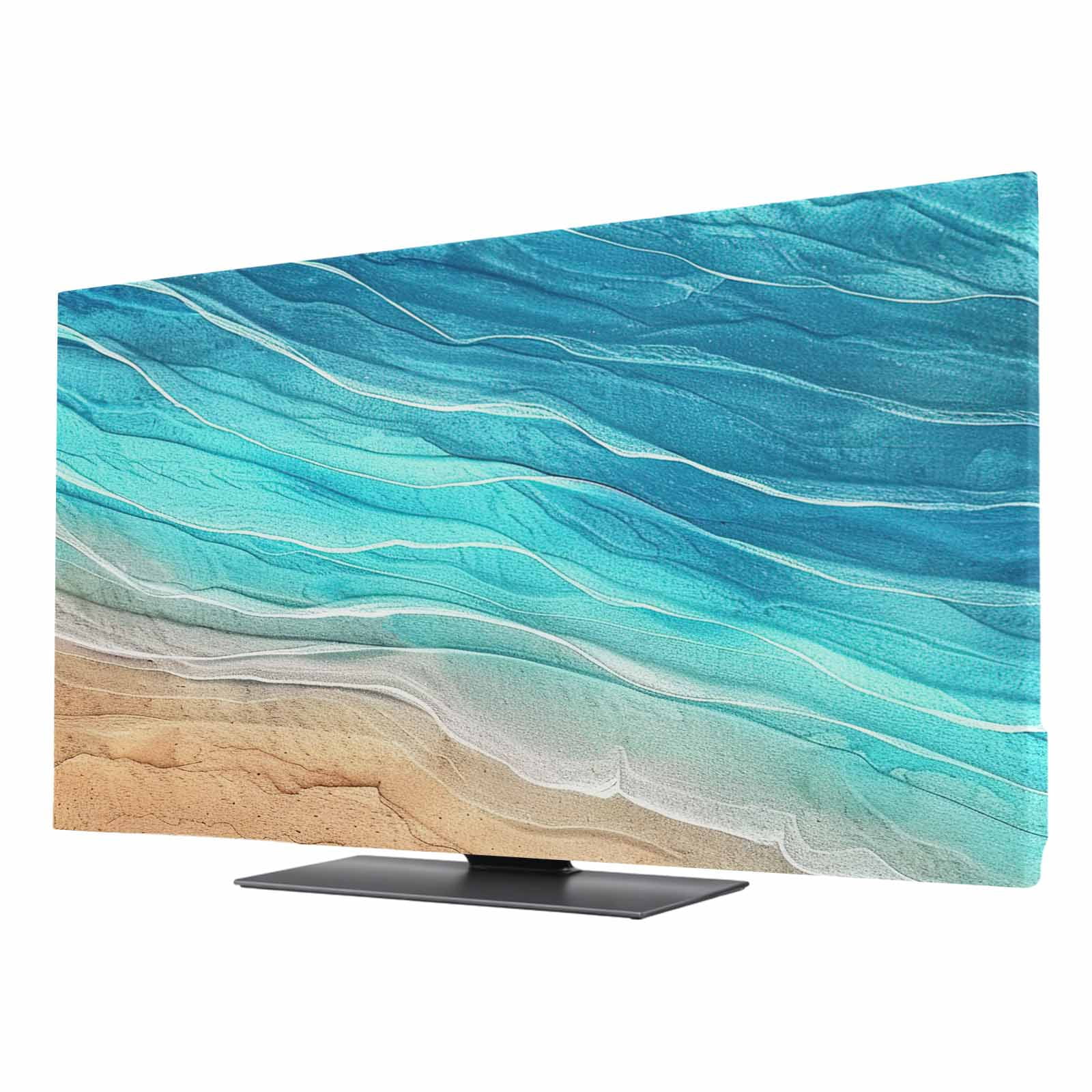 Aqua Ombre Coastal TV Cover for 40 Inch Screen,Stretch Fabric Dustproof ...