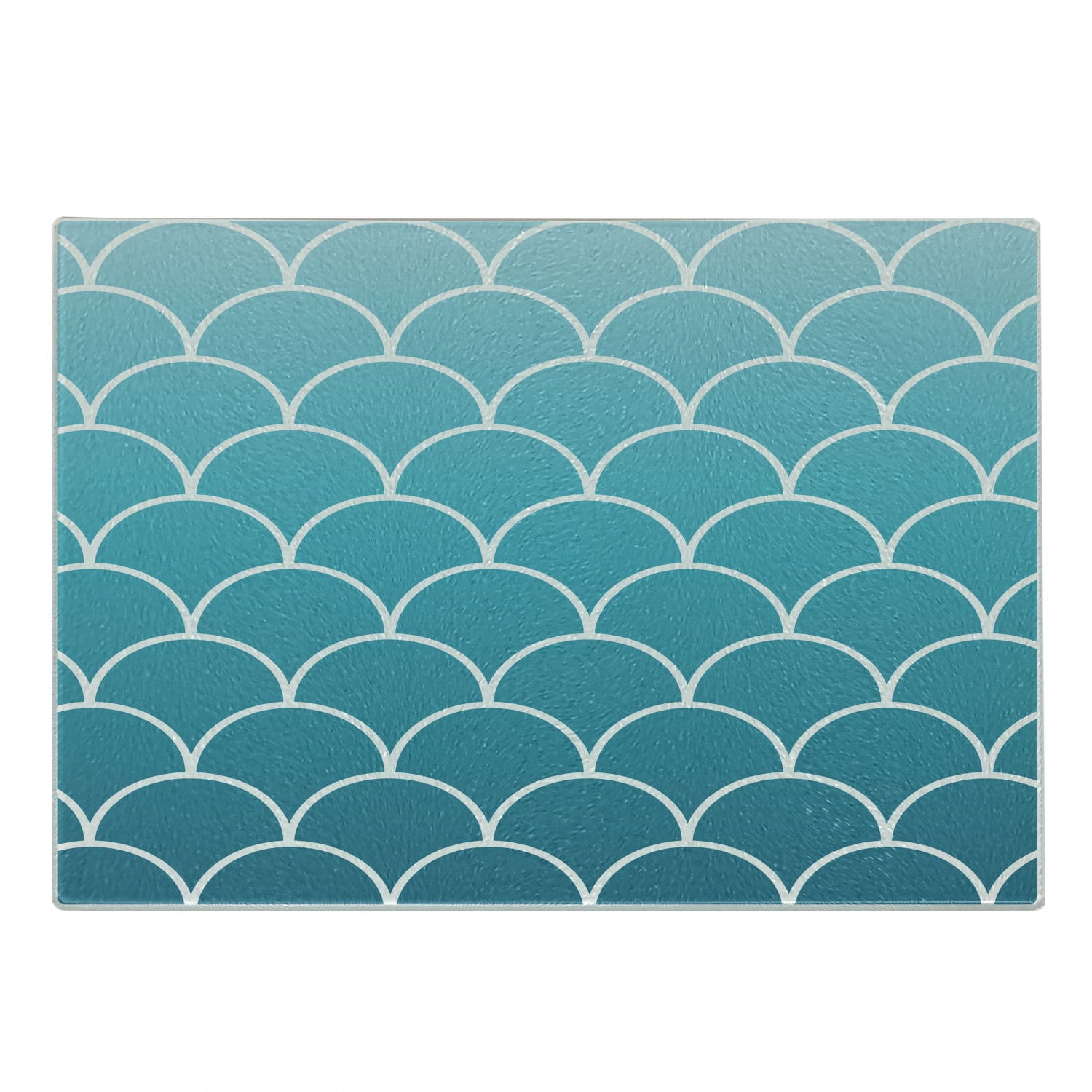 Aqua Ombre Cutting Board, Fish Scale Design Squama with Blue Color ...