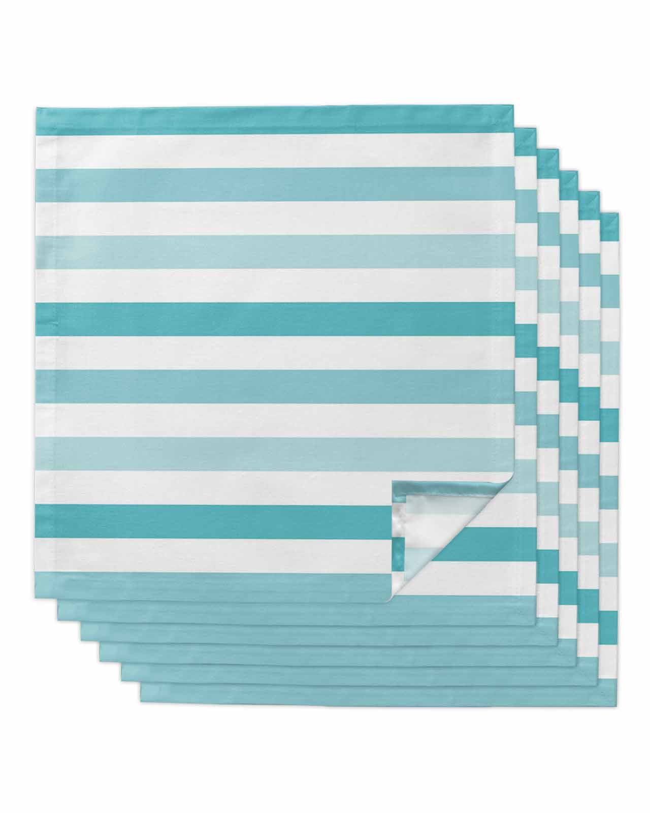 Aqua Ombre Grey Striped Cloth Napkins Set of 6 Reusable Dinner Napkins ...