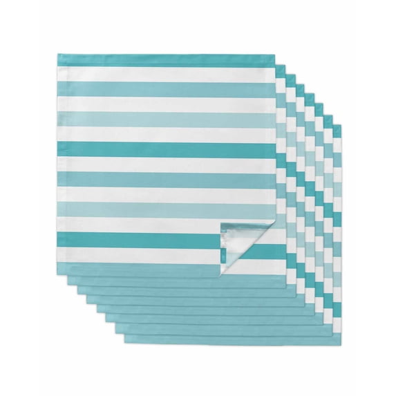 Aqua Ombre Grey Striped Cloth Napkins Set of 8 Reusable Dinner Napkins ...