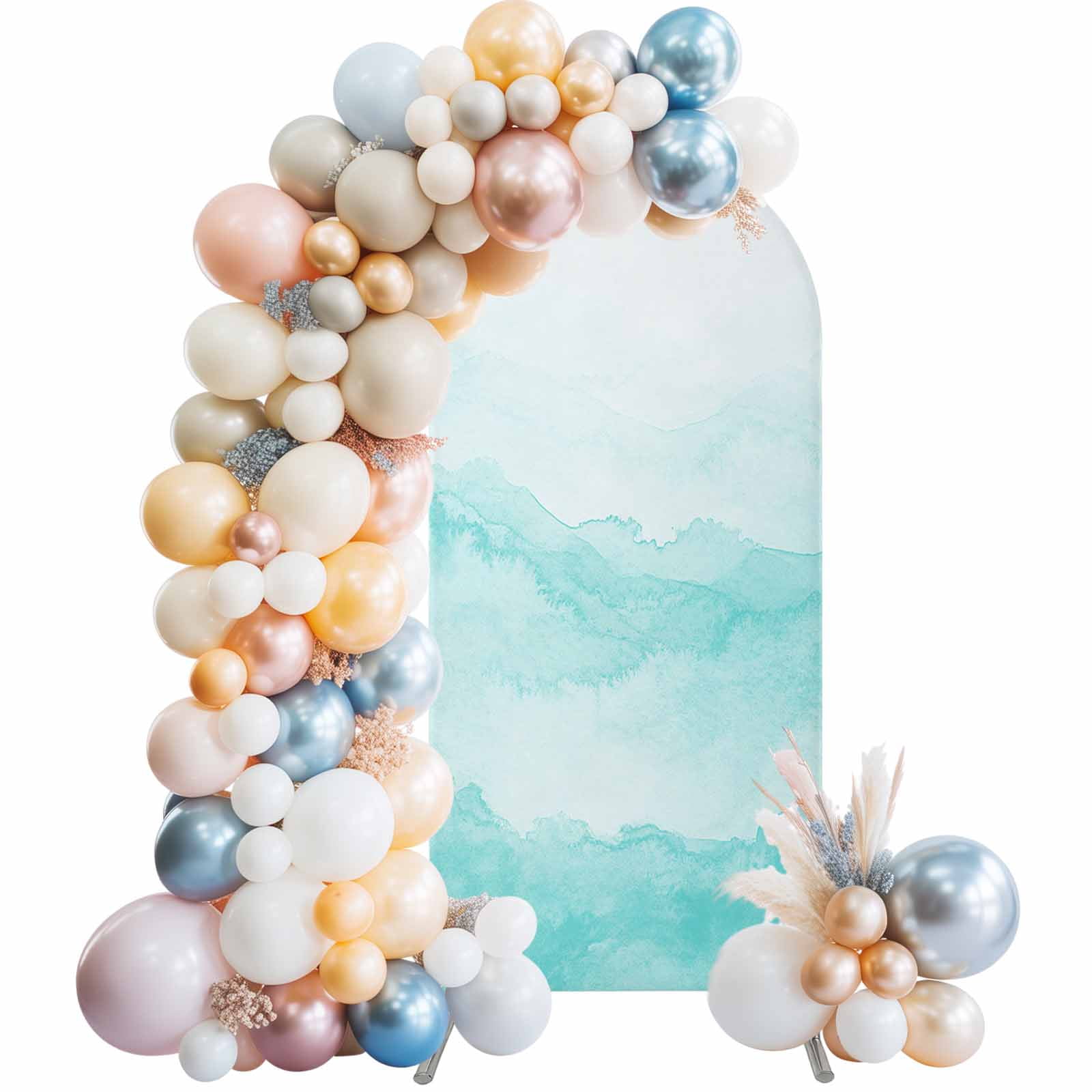 Aqua Ombre Mountain Arch Backdrop Cover 7.2Ft, Wedding Arch Covers ...