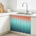 Aqua Orange Mosaic Cabinet Curtain, Minimalist Abstract Hexagonal Grid ...