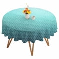 Aqua Orange Mosaic Round Tablecloth 54 inches Minimalist Abstract ...