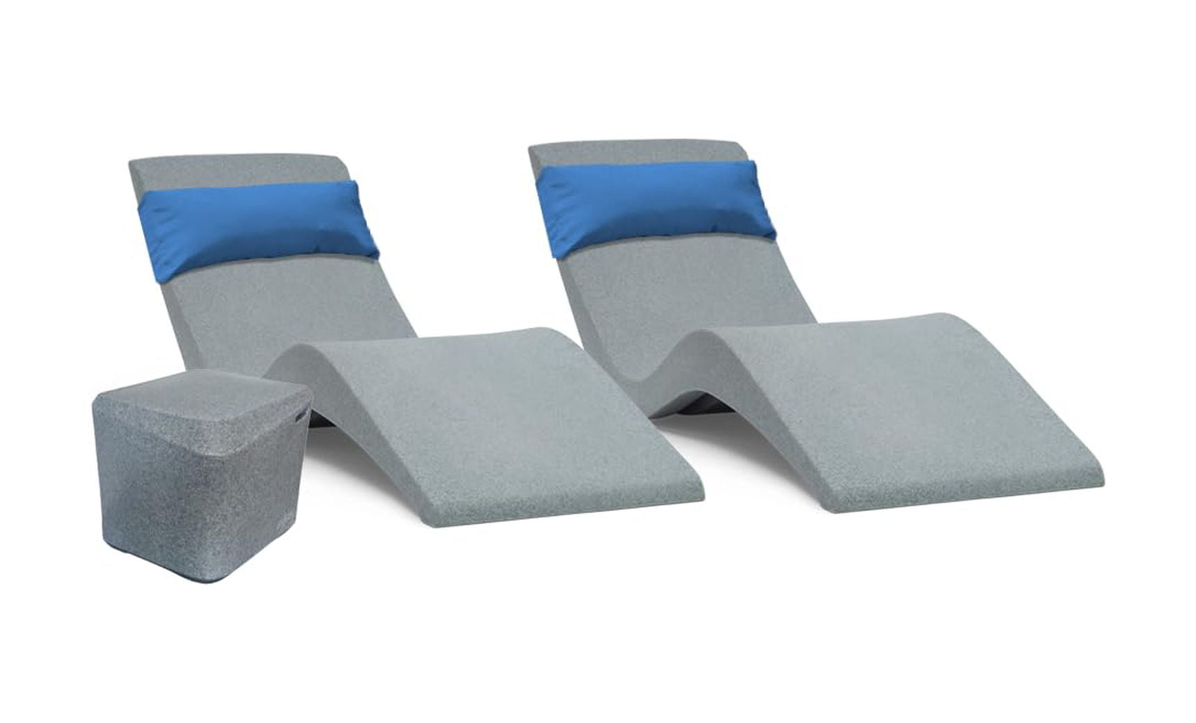 Aqua Outdoors - Outdoor Chaise Set - 2 Chaise Lounges, 2 Risers, 2 ...