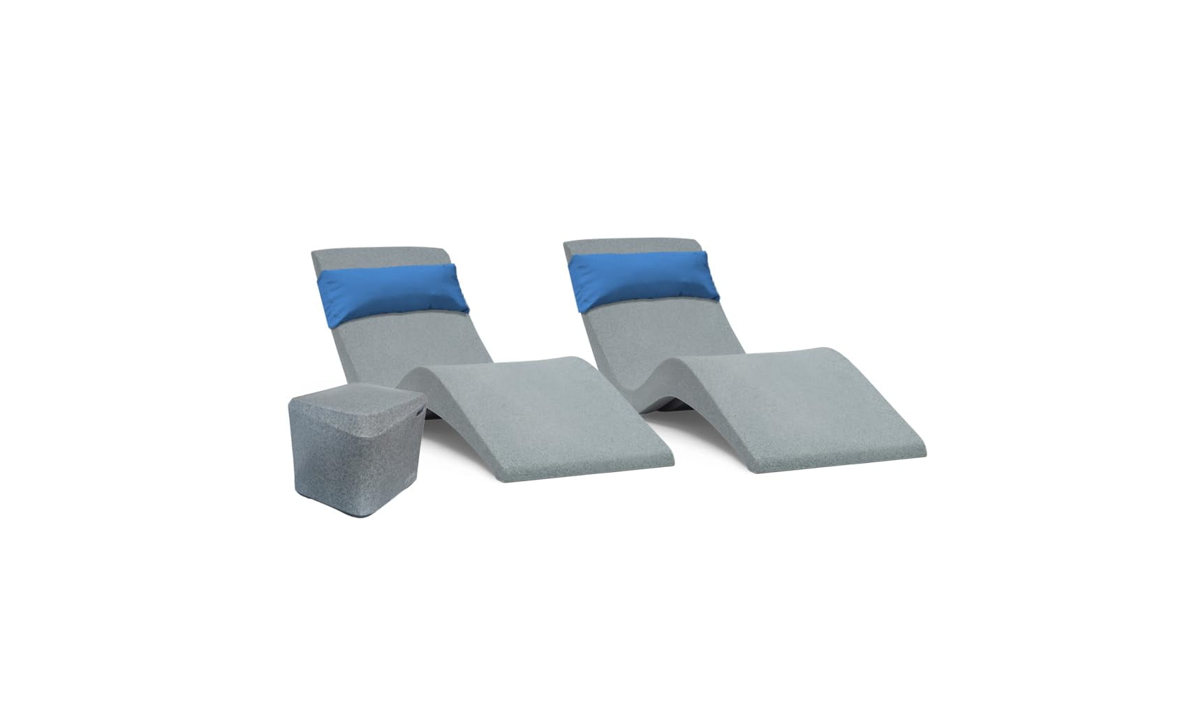 Aqua Outdoors in-Pool Chaise Set - Two Chaises - Two Headrest Pillows ...