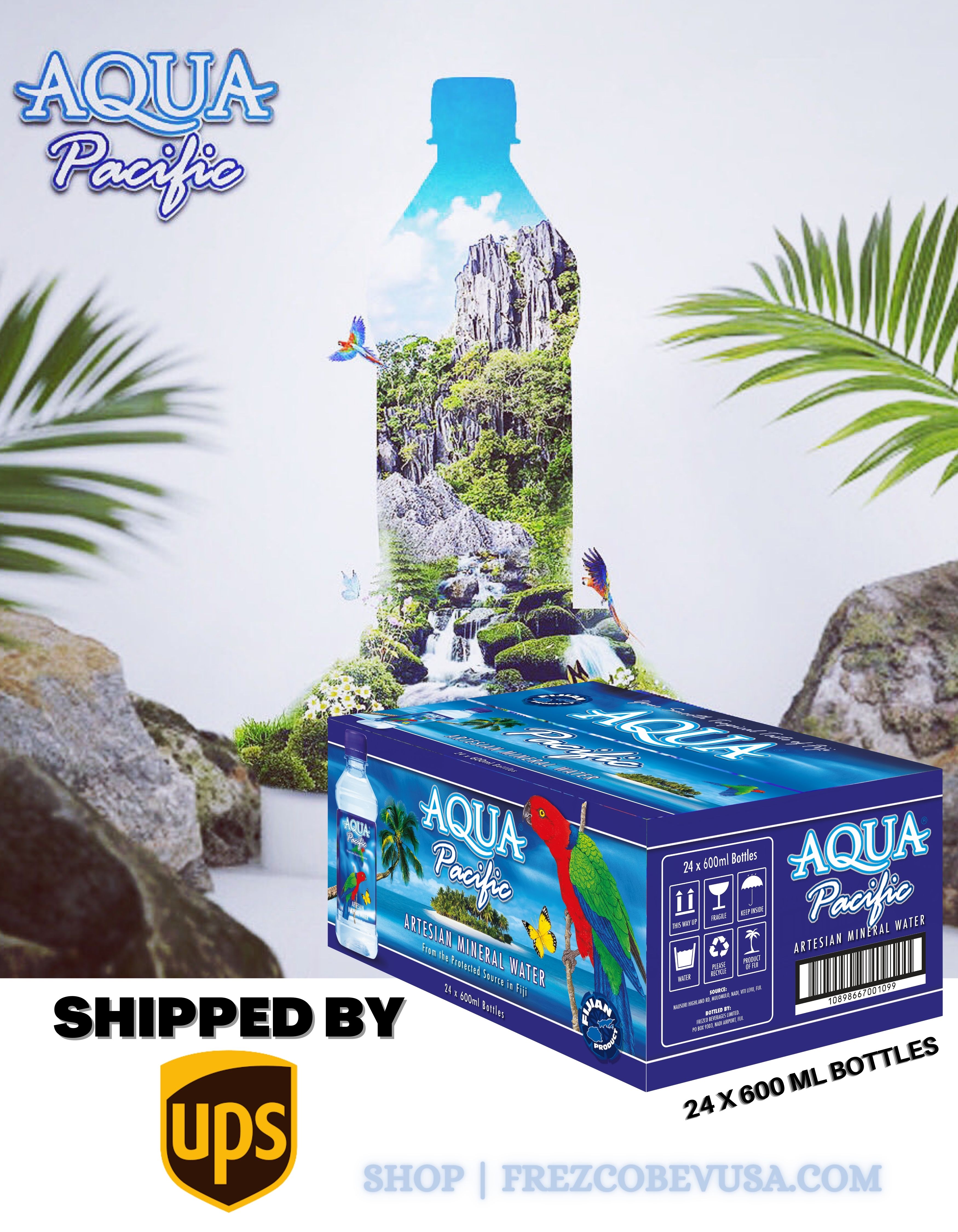 Aqua Pacific® Natural ARTESIAN Mineral Water Case Pack of 24 (20 Oz ...