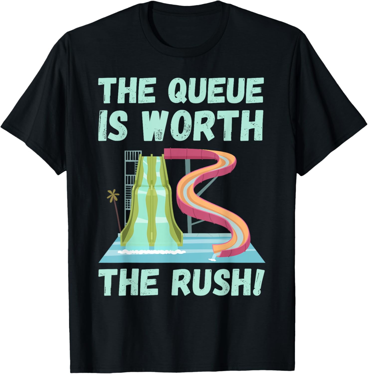 Aqua Parks Splash And Funny Wet Water Park Pool Slides T-Shirt men and ...