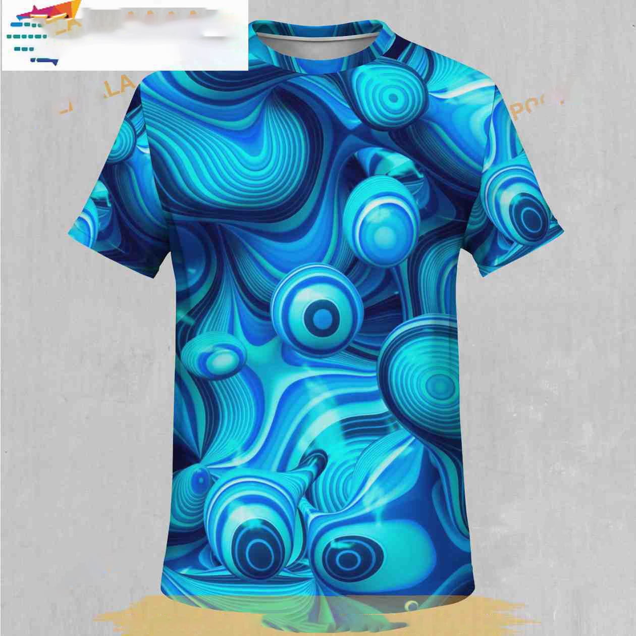 Aqua Pool Psychedelic Blue Edm Rave Festival 3D Shirt - Walmart.com