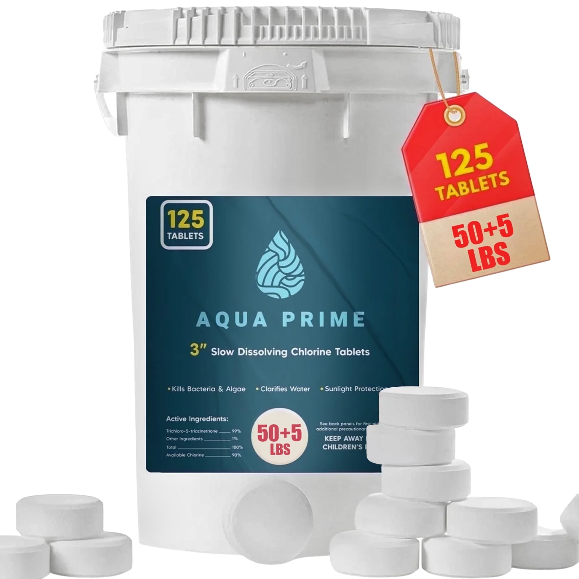 Aqua Prime's 55lb Ultimate 3-inch Chlorine Tablets – Powerful ...