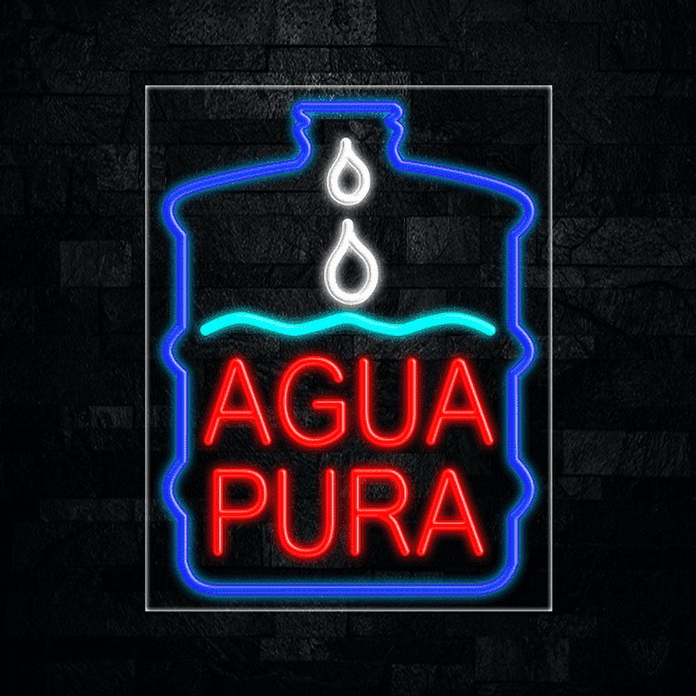 Aqua Pura-LED Neon Sign 22"L x 28"H #30395 - Walmart.com