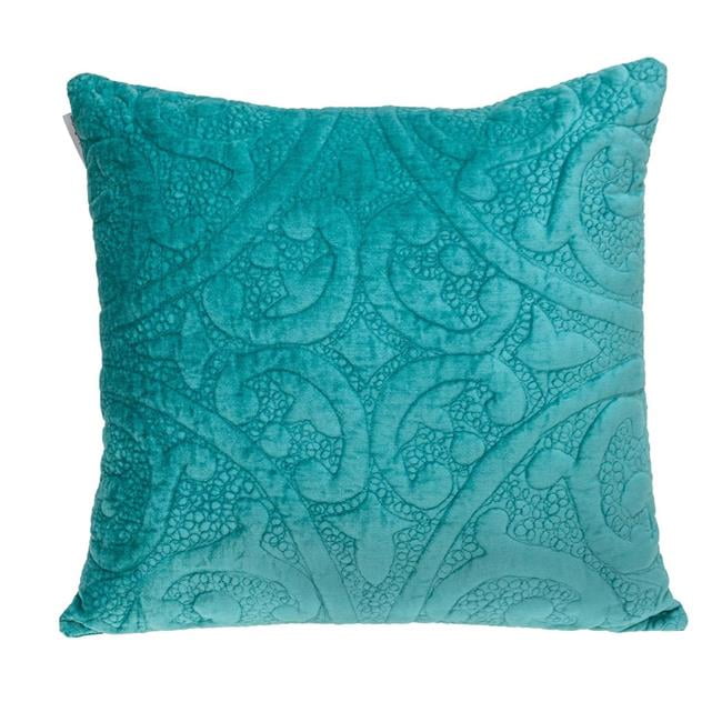 Aqua Quilted Velvet Square Throw Pillow - Walmart.com