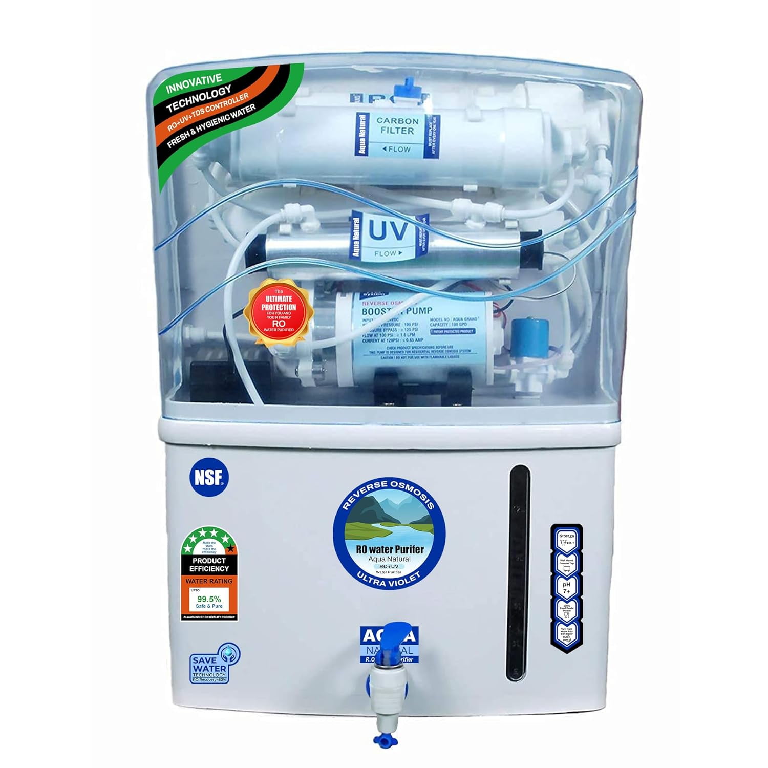 Aqua RO Water Purifier RO UF UV TDS Controler Alkaline Purifier 12 ...