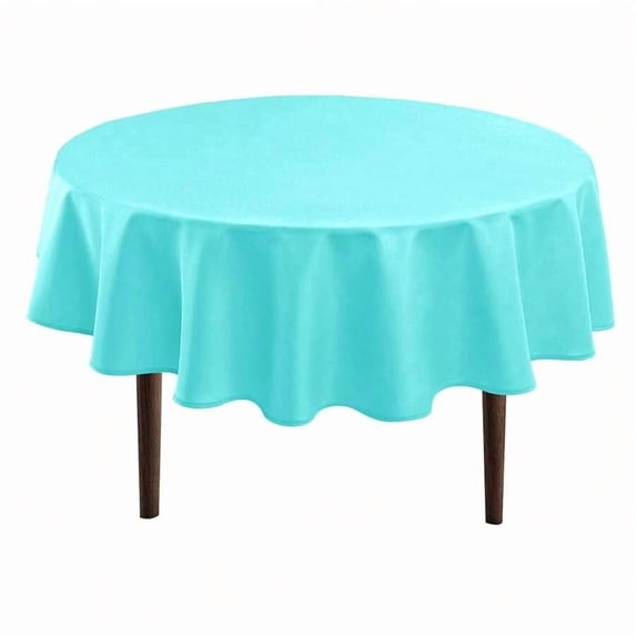 Aqua Round Tablecloth 30 Inch - Waterproof Stain Resistant Polyester ...