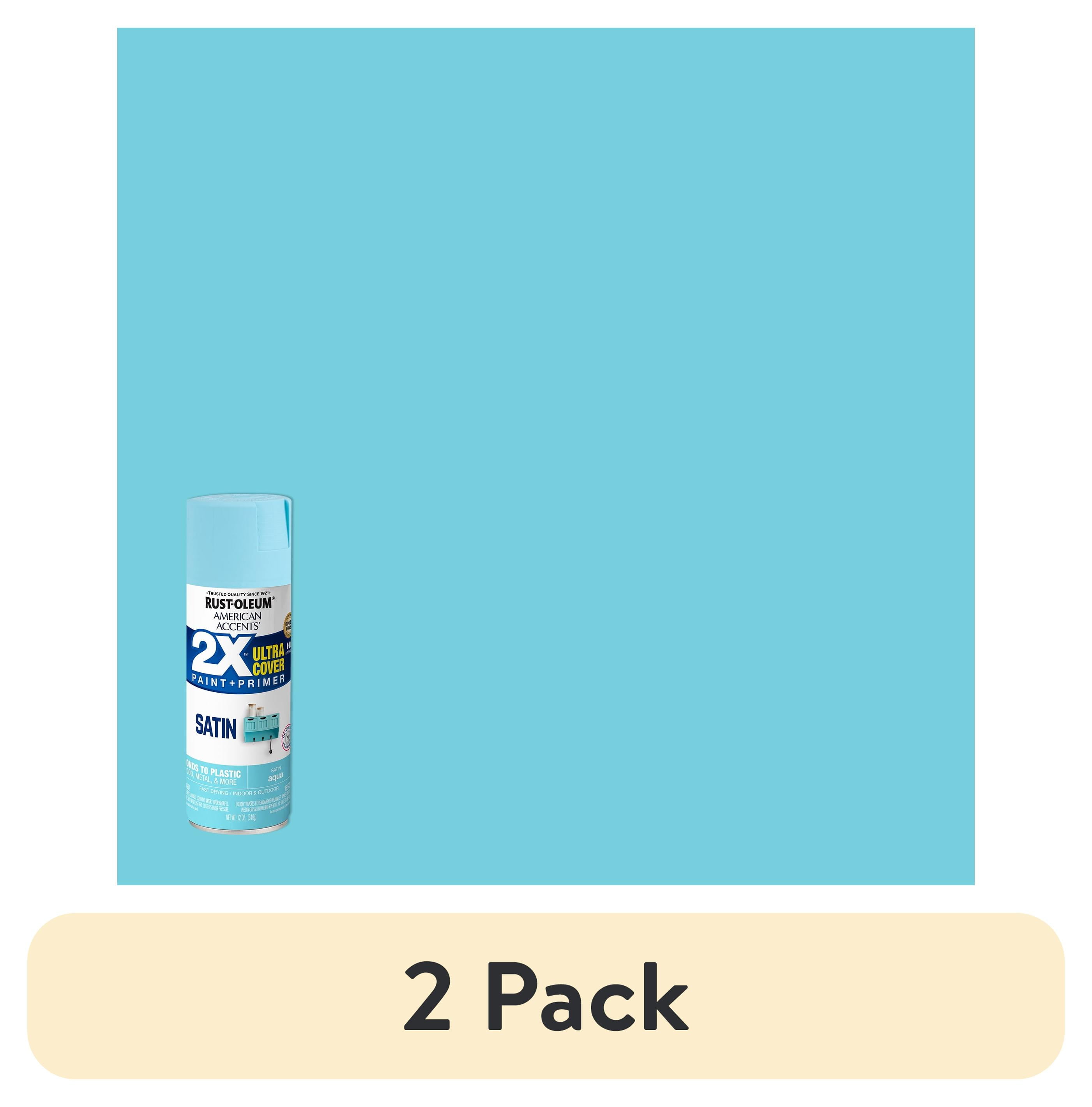(2 pack) Aqua, Rust-Oleum American Accents 2X Ultra Cover Satin Spray ...