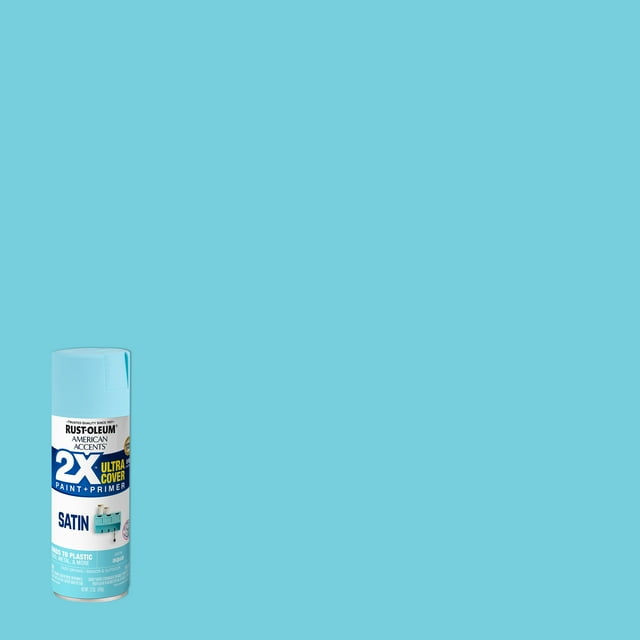 Aqua, Rust-Oleum American Accents 2X Ultra Cover Satin Spray Paint- 12 ...