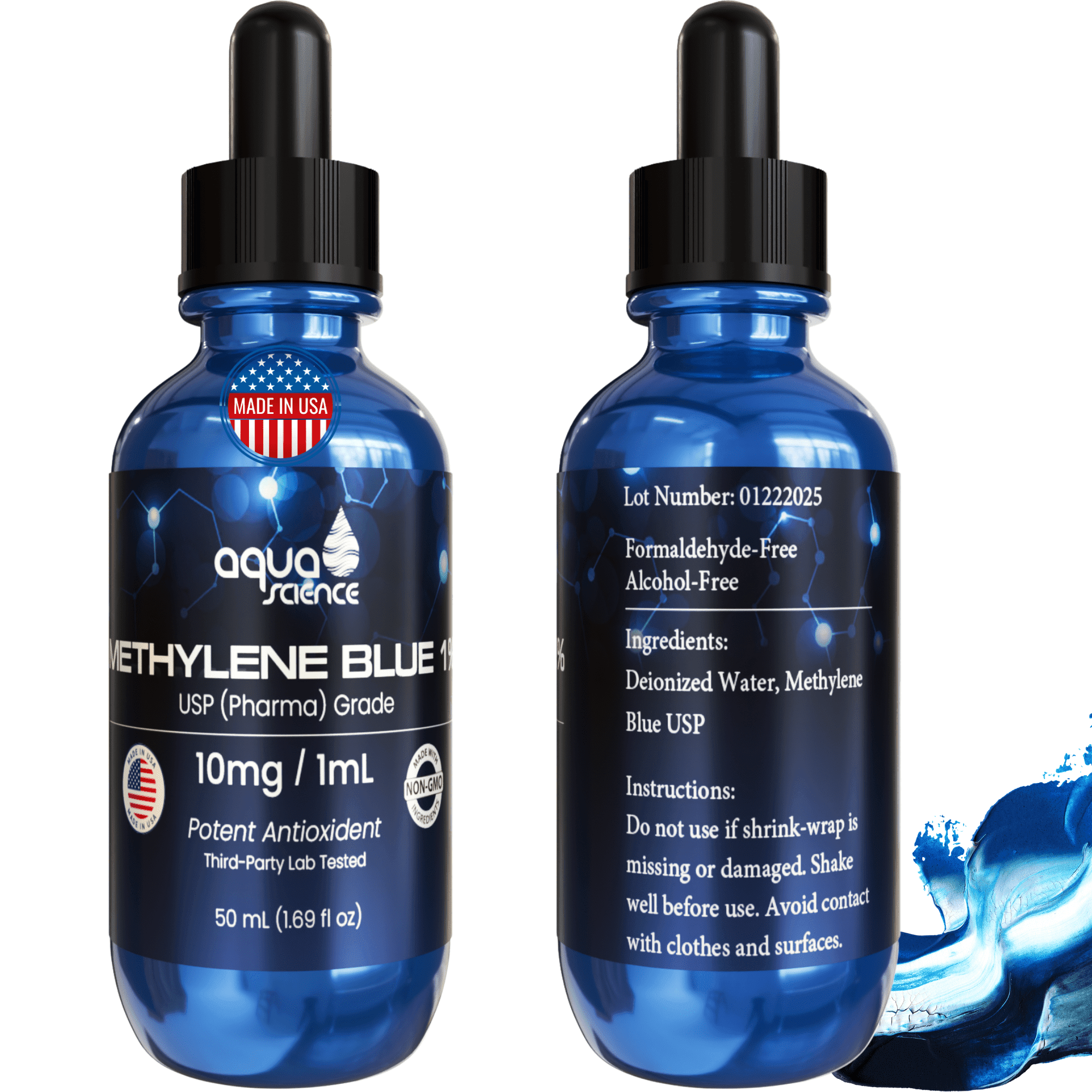 Methylene Blue 1% USP Pharmaceutical Grade 99.99% - Third-Party Tested ...