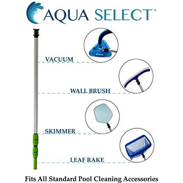 Aqua Select 6-18 Foot Telescoping Pool Vacuum Pole | Heavy Duty ...