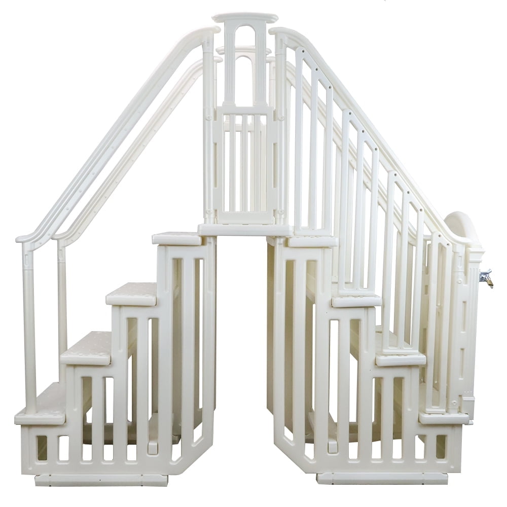 Aqua Select Above Ground Anti-Slip Pool Steps Entrance System with Gate ...