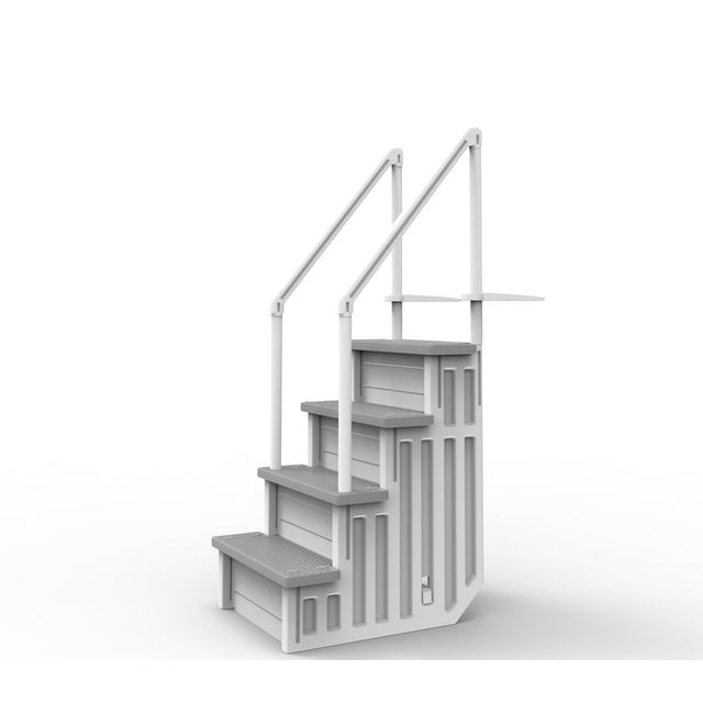 Aqua Select Above Ground White Anti-Slip In-Pool Steps with Grey Steps ...