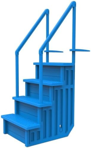 Aqua Select Anti-Slip in-Pool Steps | Blue | for Above Ground Swimming ...