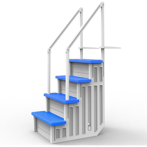 Aqua Select Everest Swimming Ladder, Above Ground Pool Step, Blue ...