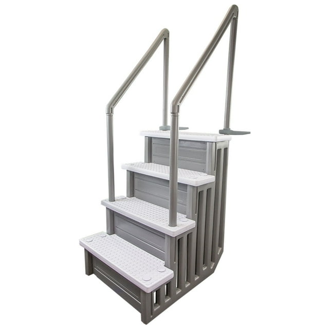 Aqua Select Grey Anti-Slip In-Pool Steps with White Steps for Above ...