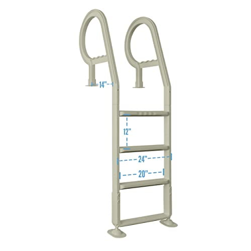 Aqua Select Heavy-Duty in-Pool Ladder | White | Supports 300 Pounds ...