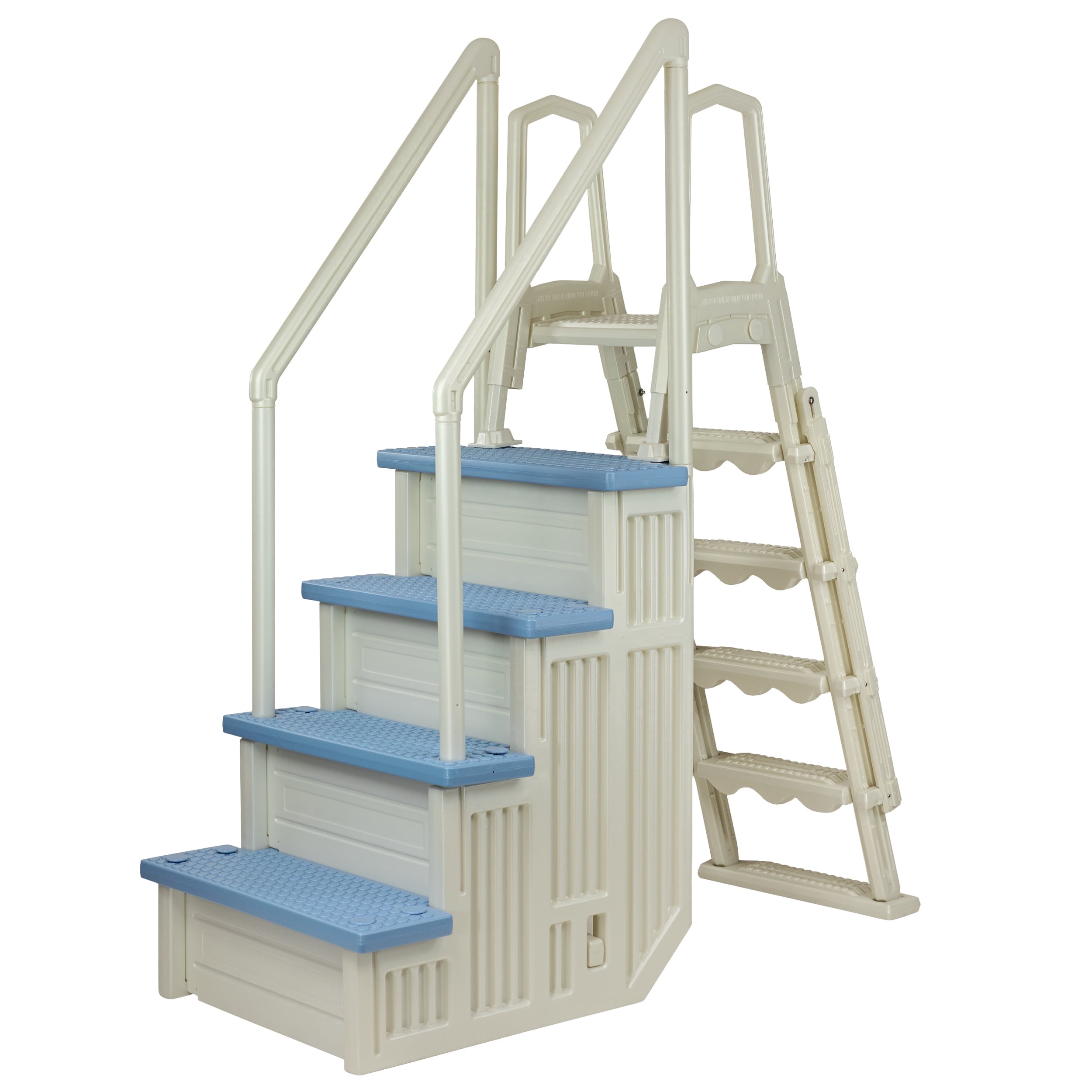 Aqua Select Pearl White Anti-Slip Pool Steps with Tranquil Blue Steps ...