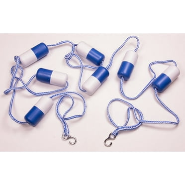 25' Blue and White Safety Pool Rope Kit with 11 Small Buoys - Walmart.com