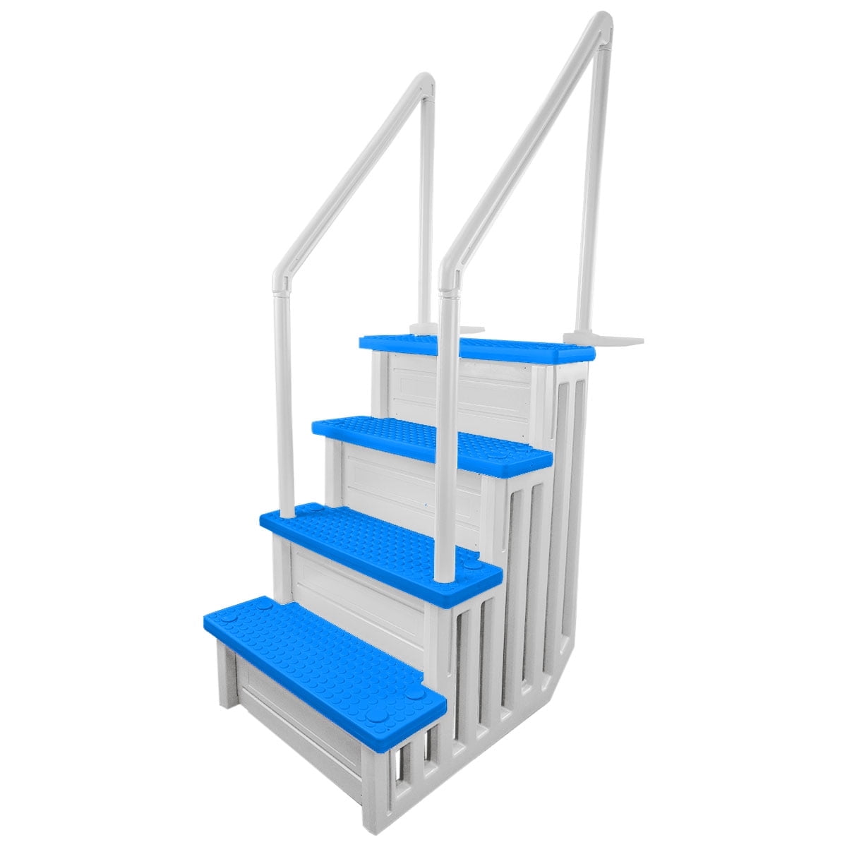 Aqua Select Anti-Slip In-Pool Ladder with Blue Steps, Deck-Mountable ...