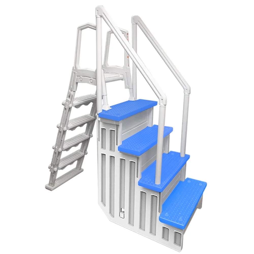 "Aqua Select Heavy Duty Anti-Slip Plastic Pool Steps, Safety Ladder 48 ...