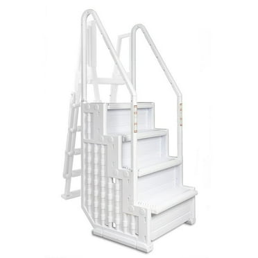 "Ocean Blue Above Ground Mighty Step and Safety Ladder Set Deck 30 ...