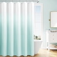 Aqua Shower Curtain for Bathroom, Blue and White Teal Ombre Shower ...