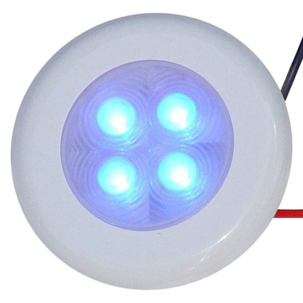 Aqua Signal Bogota 4 LED Round Light - Blue LED w/White Plastic ...