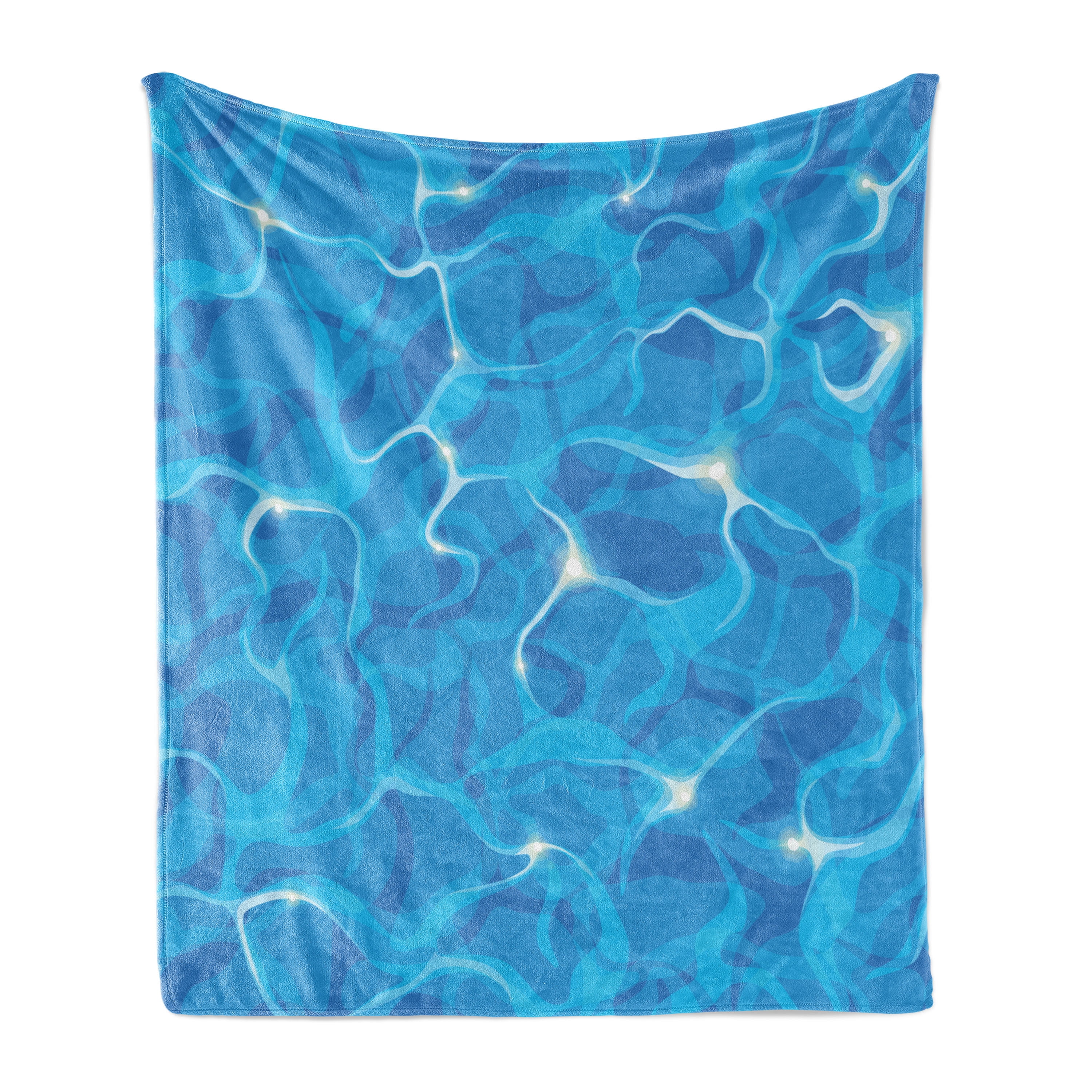 Aqua Soft Flannel Fleece Blanket, Realistic Vivid Illustration of Water ...