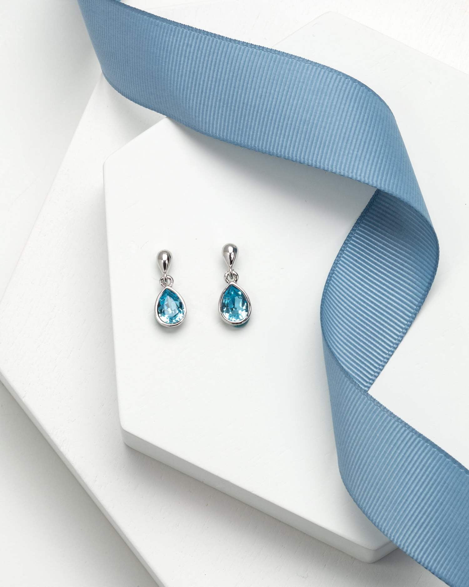 Aqua Swarovski Crystal Teardrop Drop Earrings - Walmart.com